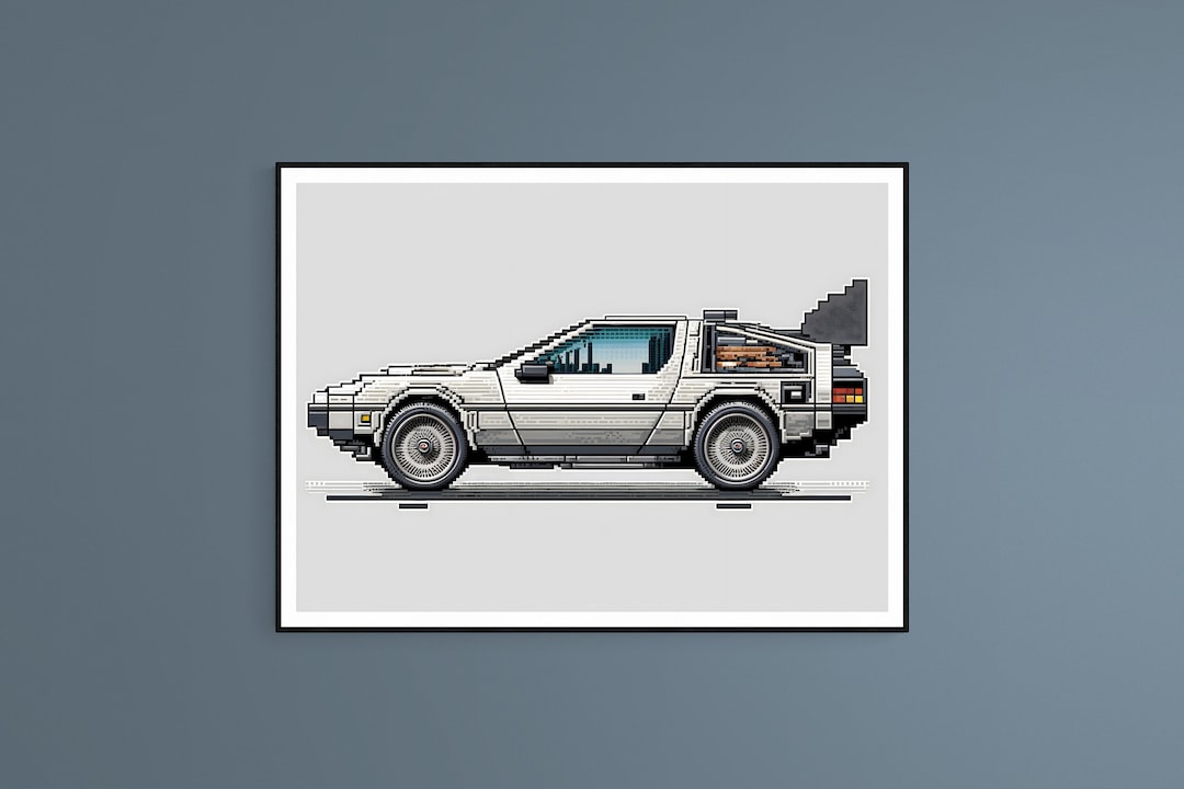 Delorean DMC-12 Pixel Art Print Wall Art Poster - Etsy