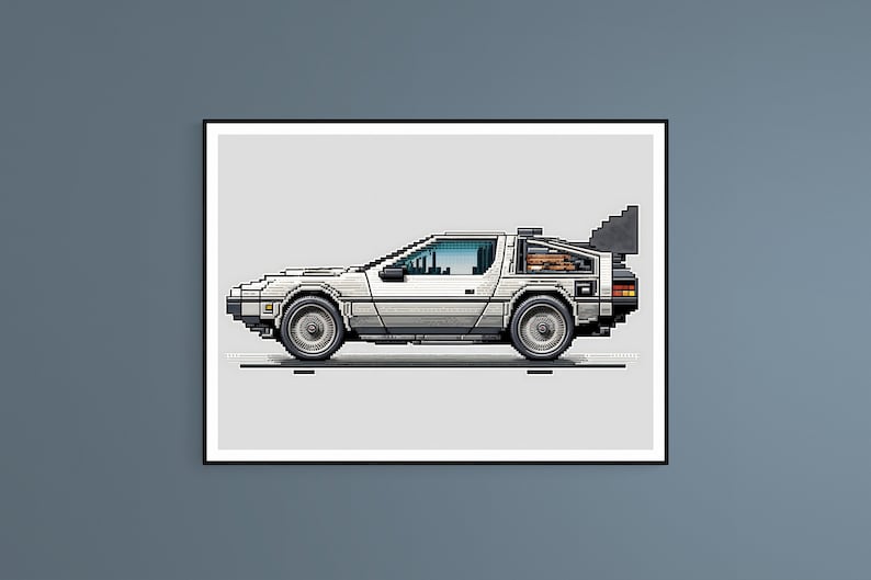 Delorean DMC-12 - Pixel Art Print - Wall Art - Poster - Etsy