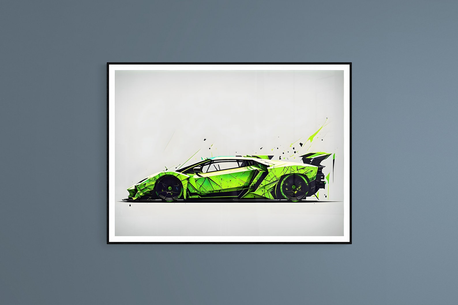 Lamborgini Veneno - Green - Pixel Art Print - Wall Art - Poster - Etsy