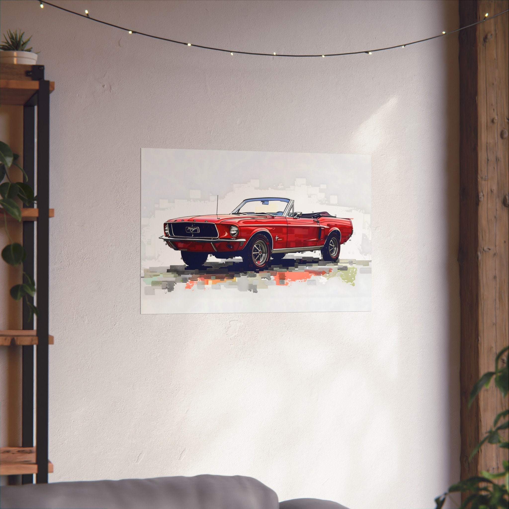 Ford Mustang Convertible 1967 - Pixel Art Print - Wall Art - Poster - Etsy