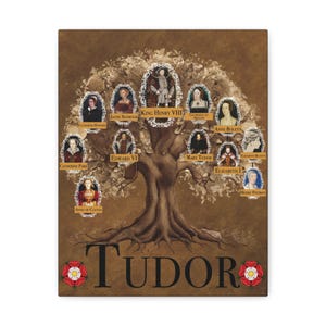 King Henry VIII Family Tree Canvas Print Wall Art Tudor Genealogy the ...