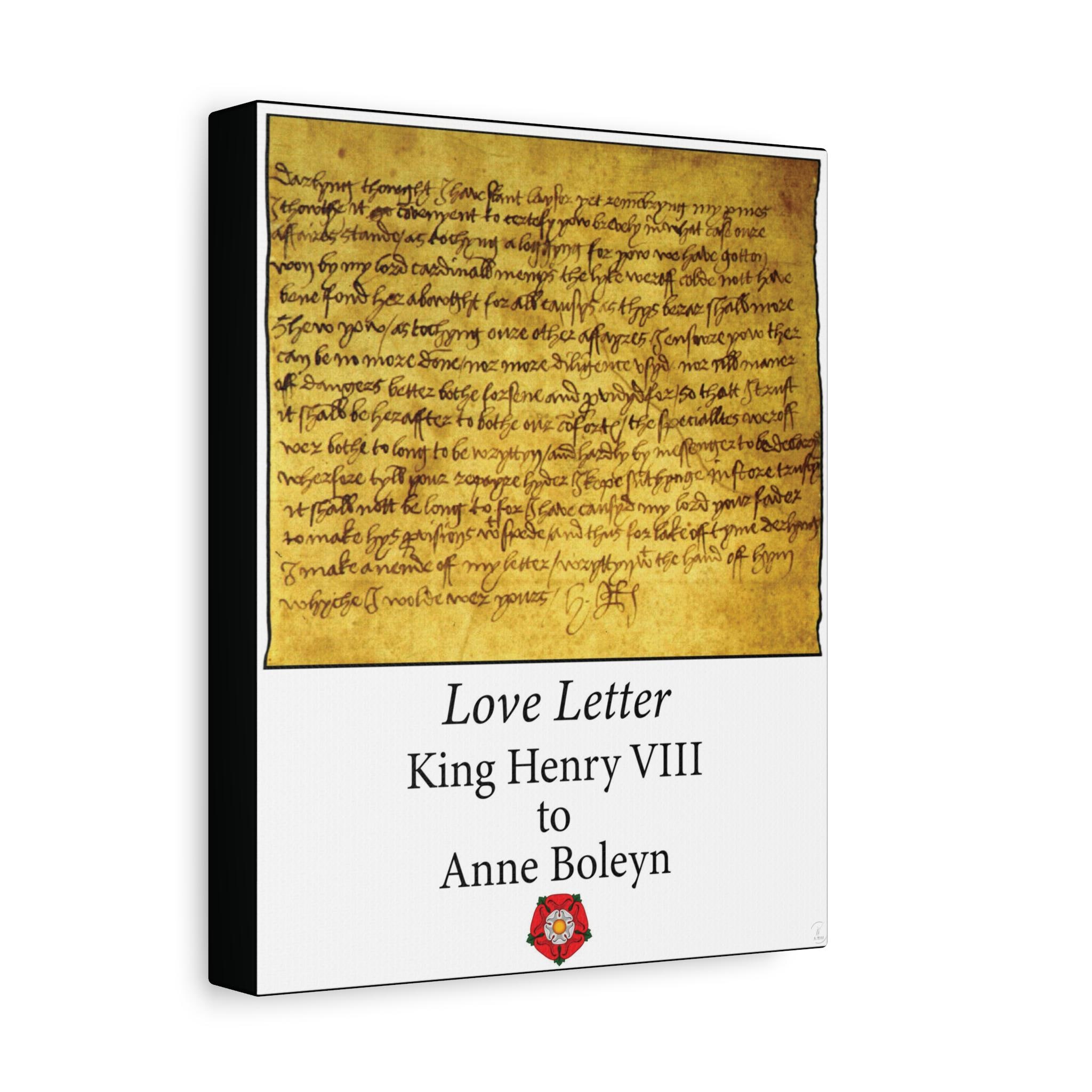 King Henry VIII Love Letter to Anne Boleyn Canvas Print Wall Art the ...