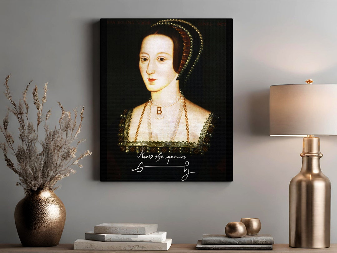 Anne Boleyn Signature Canvas Print Anne the Queen Canvas Print Wall Art ...