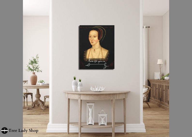 Anne Boleyn Signature Canvas Print Anne the Queen Canvas Print Wall Art ...