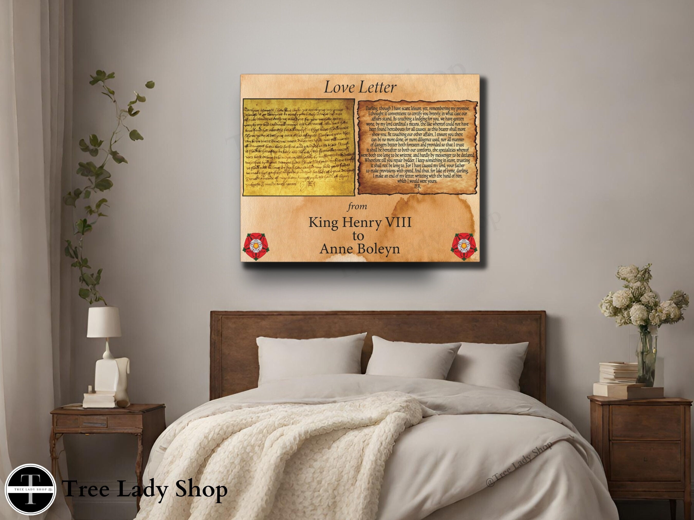 King Henry VIII Love Letter to Anne Boleyn Canvas Print Wall Art Home ...