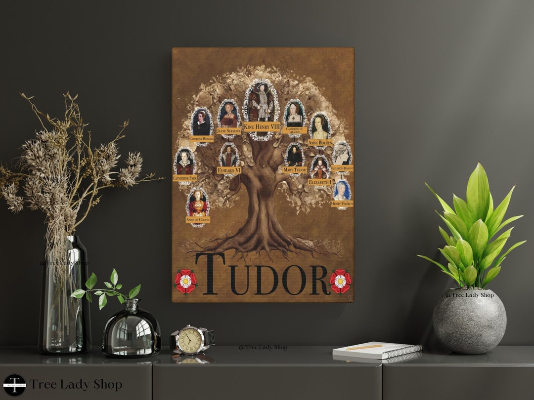 King Henry VIII Family Tree Canvas Print Wall Art Tudor Genealogy the ...