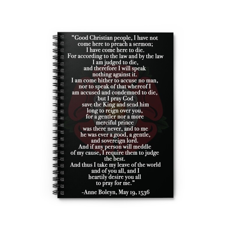 Anne Boleyn Notebook for Notes Lists School Anne Boleyn Death Speech ...