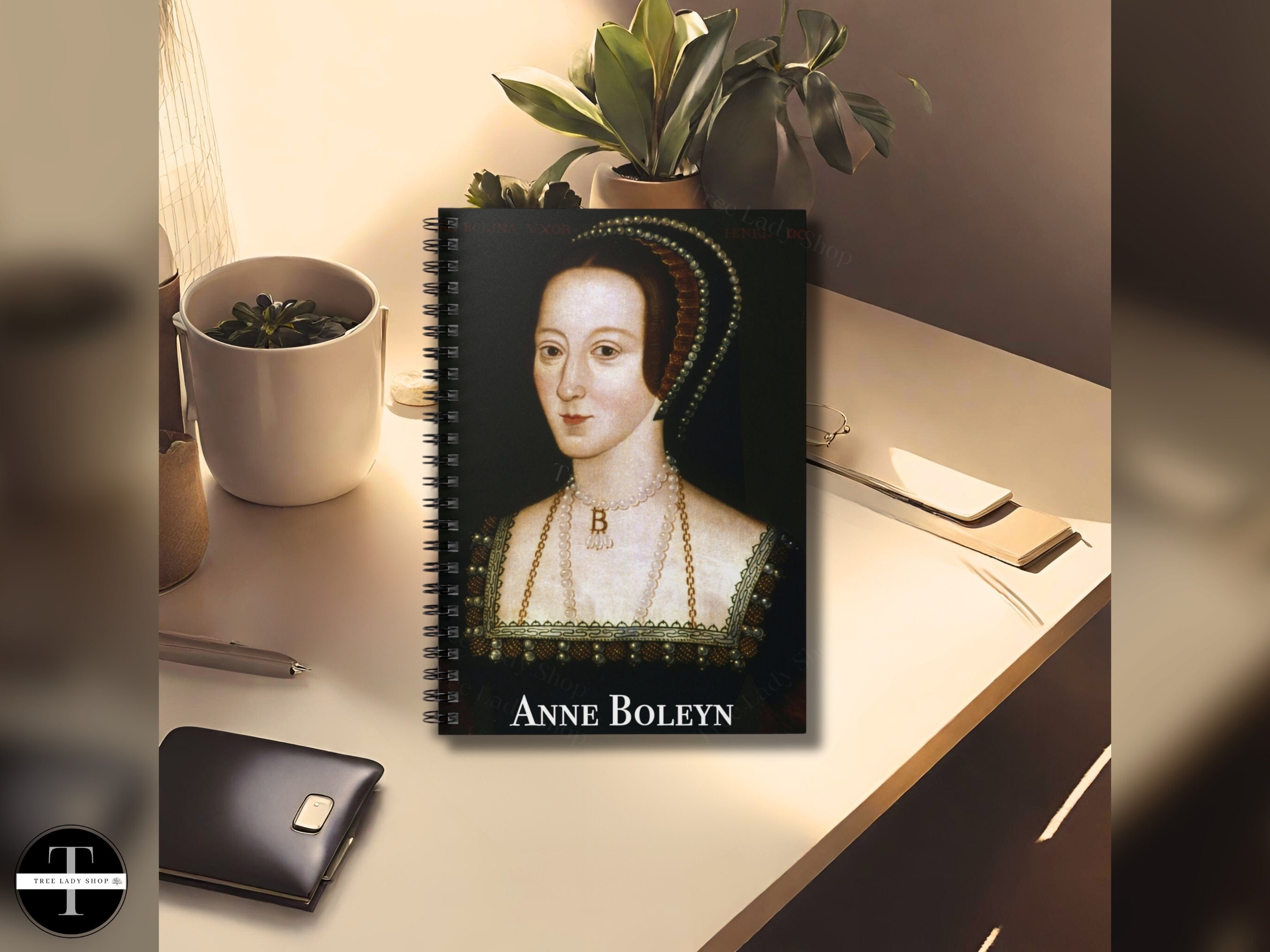Anne Boleyn B Necklace Notebook Spiral Bound Notes for Journaling ...