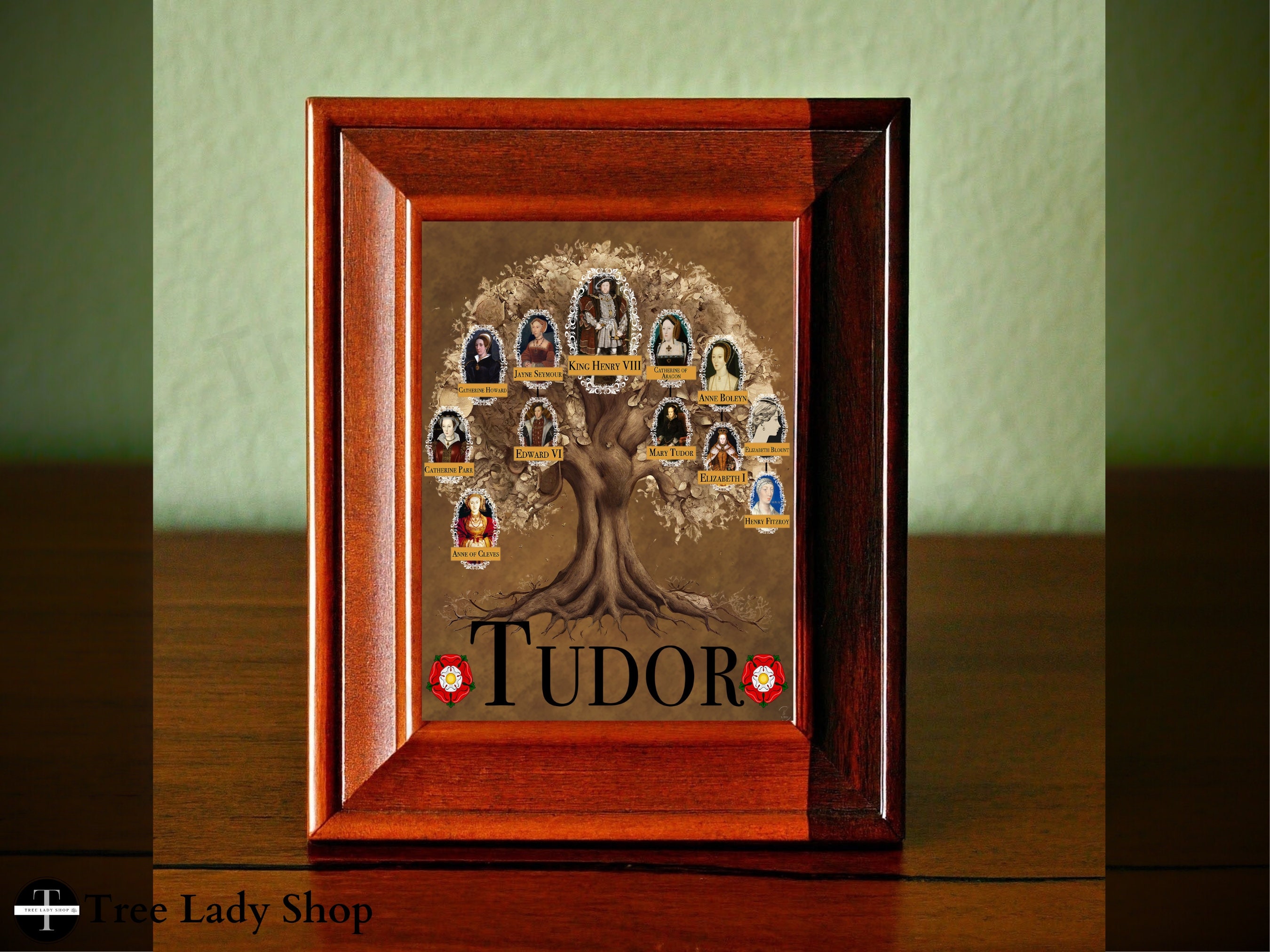 King Henry VIII Family Tree Poster Art Print Set Six Wives Genealogy ...