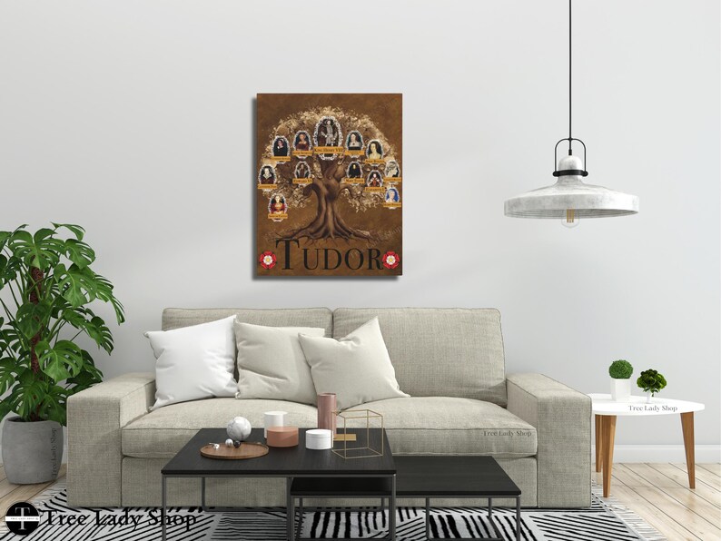 King Henry VIII Family Tree Canvas Print Wall Art Tudor Genealogy the ...