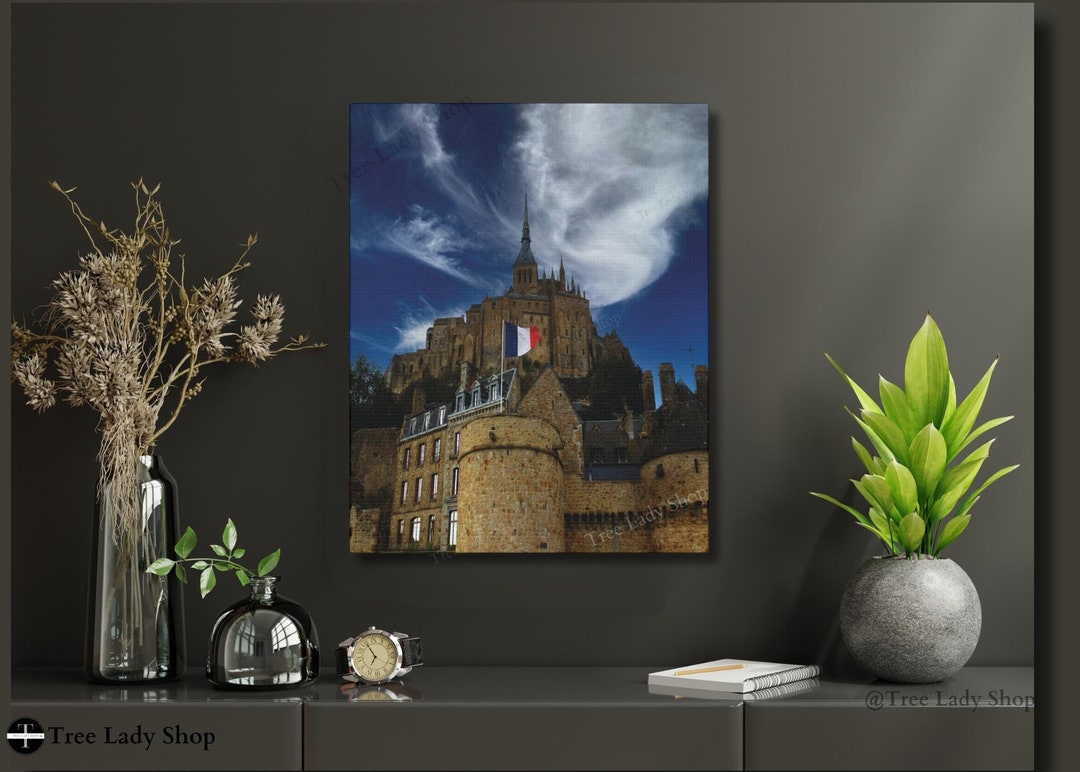 Mont St Michel Castle Wall Art Original Canvas Print Medieval Wall Art ...