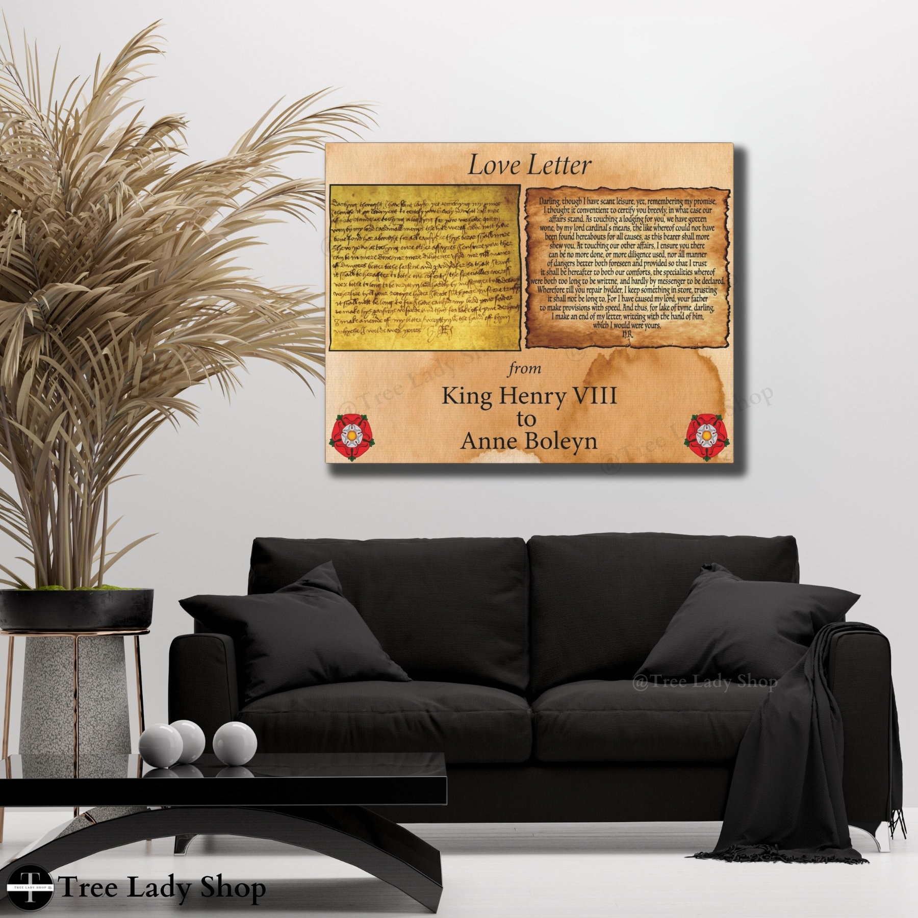 King Henry VIII Love Letter to Anne Boleyn Canvas Print Wall Art Home ...
