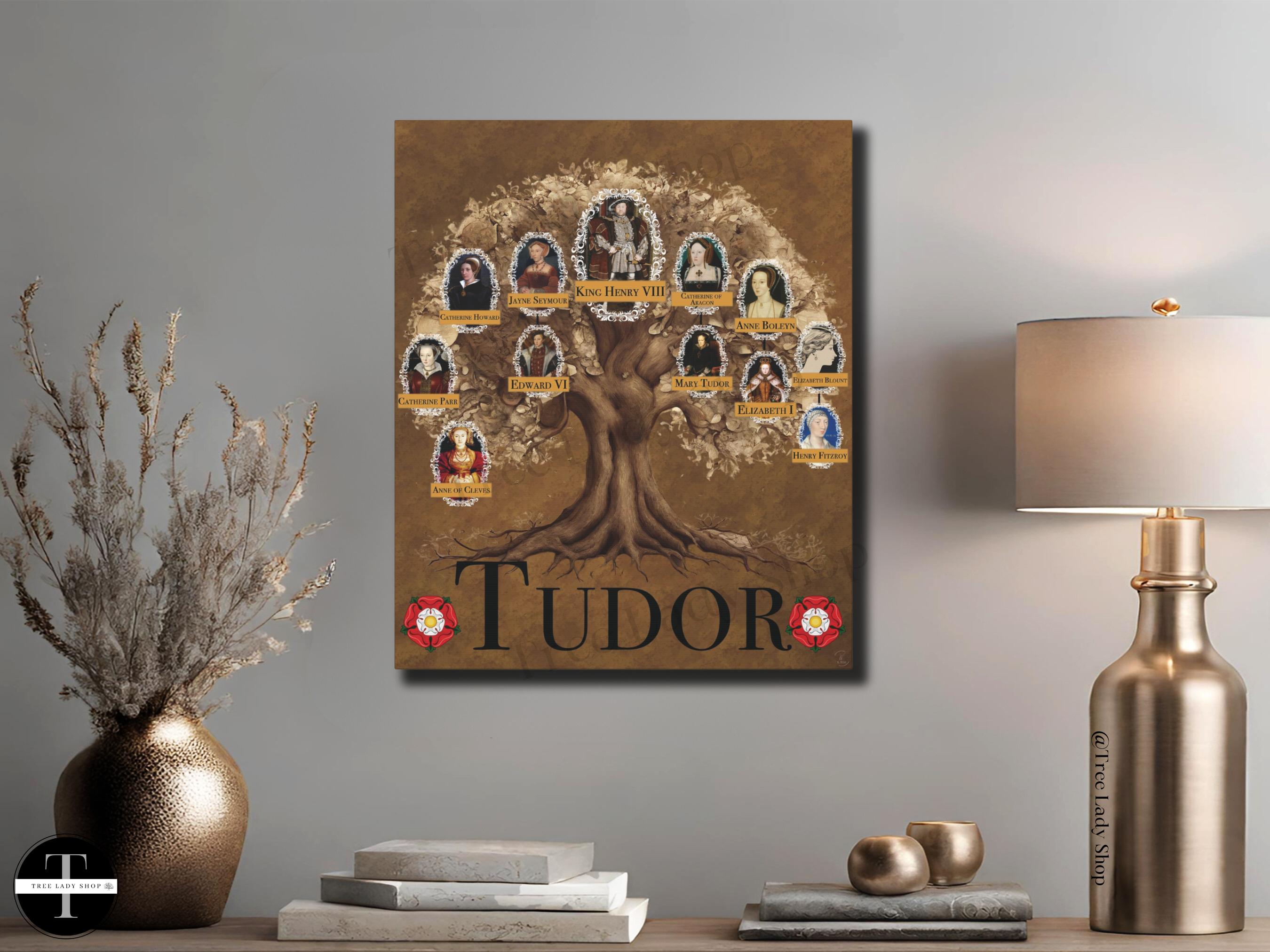 King Henry VIII Family Tree Canvas Print Wall Art Tudor Genealogy the ...