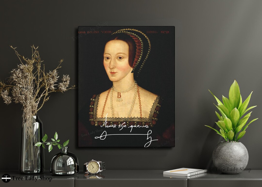 Anne Boleyn Signature Canvas Print Anne the Queen Canvas Print Wall Art ...