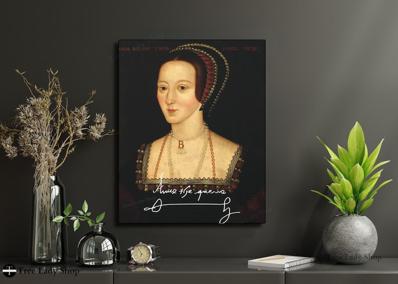 Anne Boleyn Signature Canvas Print Anne the Queen Canvas Print Wall Art ...