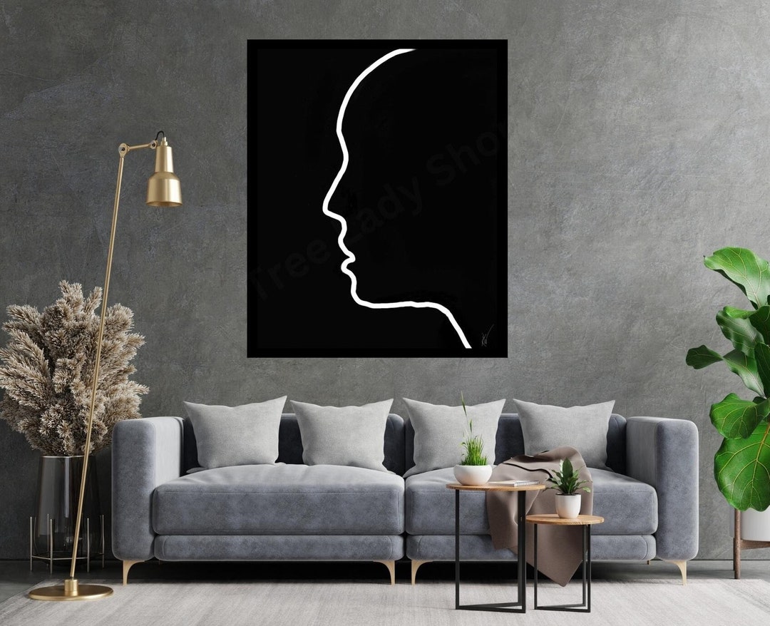 Abstrakte Kunst Druck Set Original Kunst Portrait Profil Druck Wabi Sabi Minimalistische Wand ...