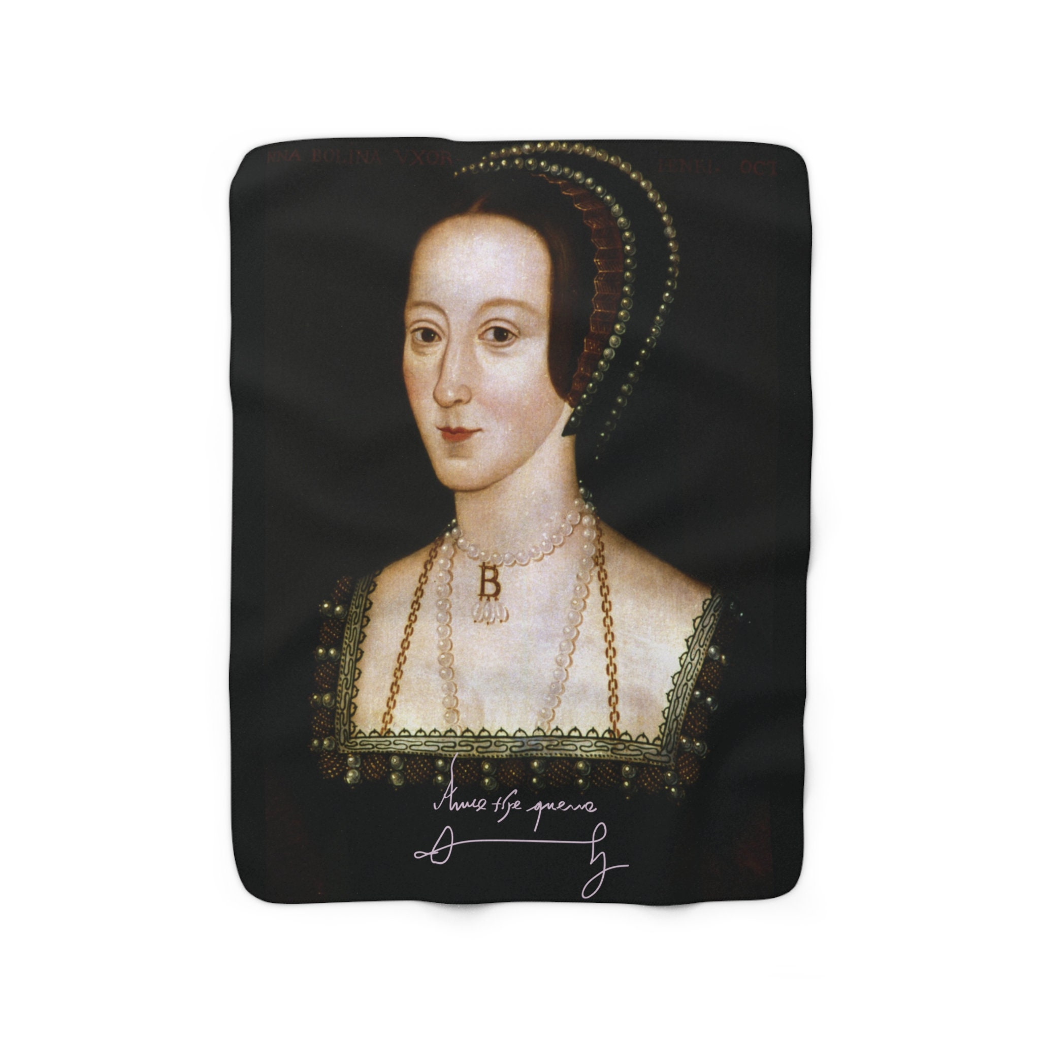 Anne Boleyn Portrait Cozy Sherpa Blanket Anne Boleyn Signature Throw ...