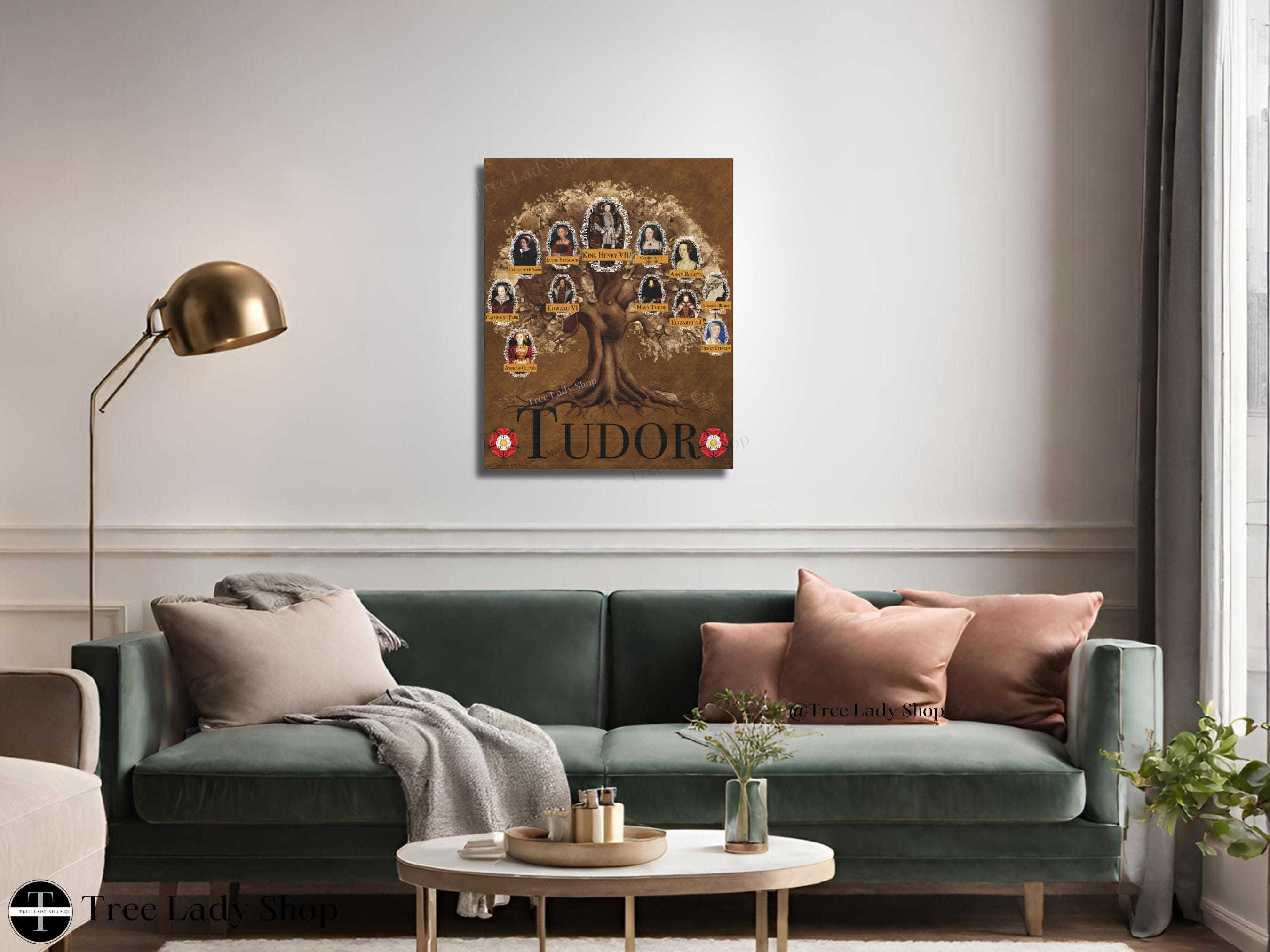 King Henry VIII Family Tree Canvas Print Wall Art Tudor Genealogy the ...