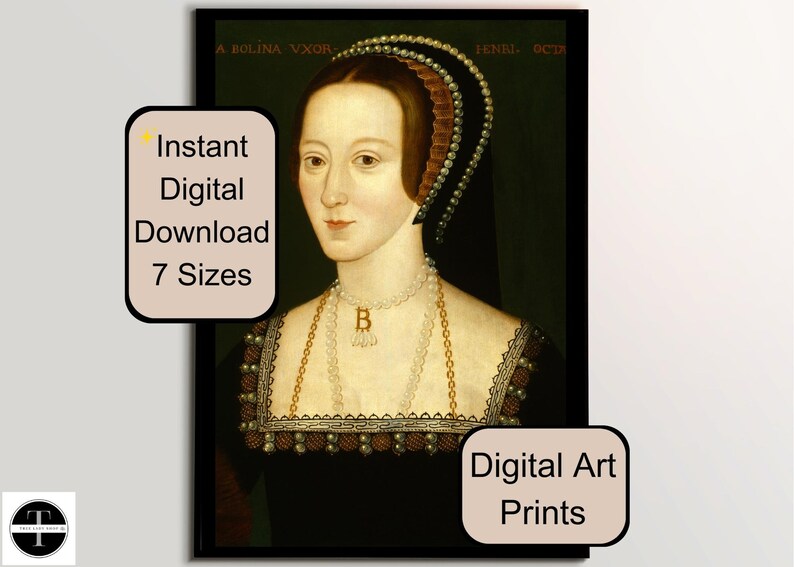 Anne Boleyn Art Print Digital Download Instant Download Gallery Art ...