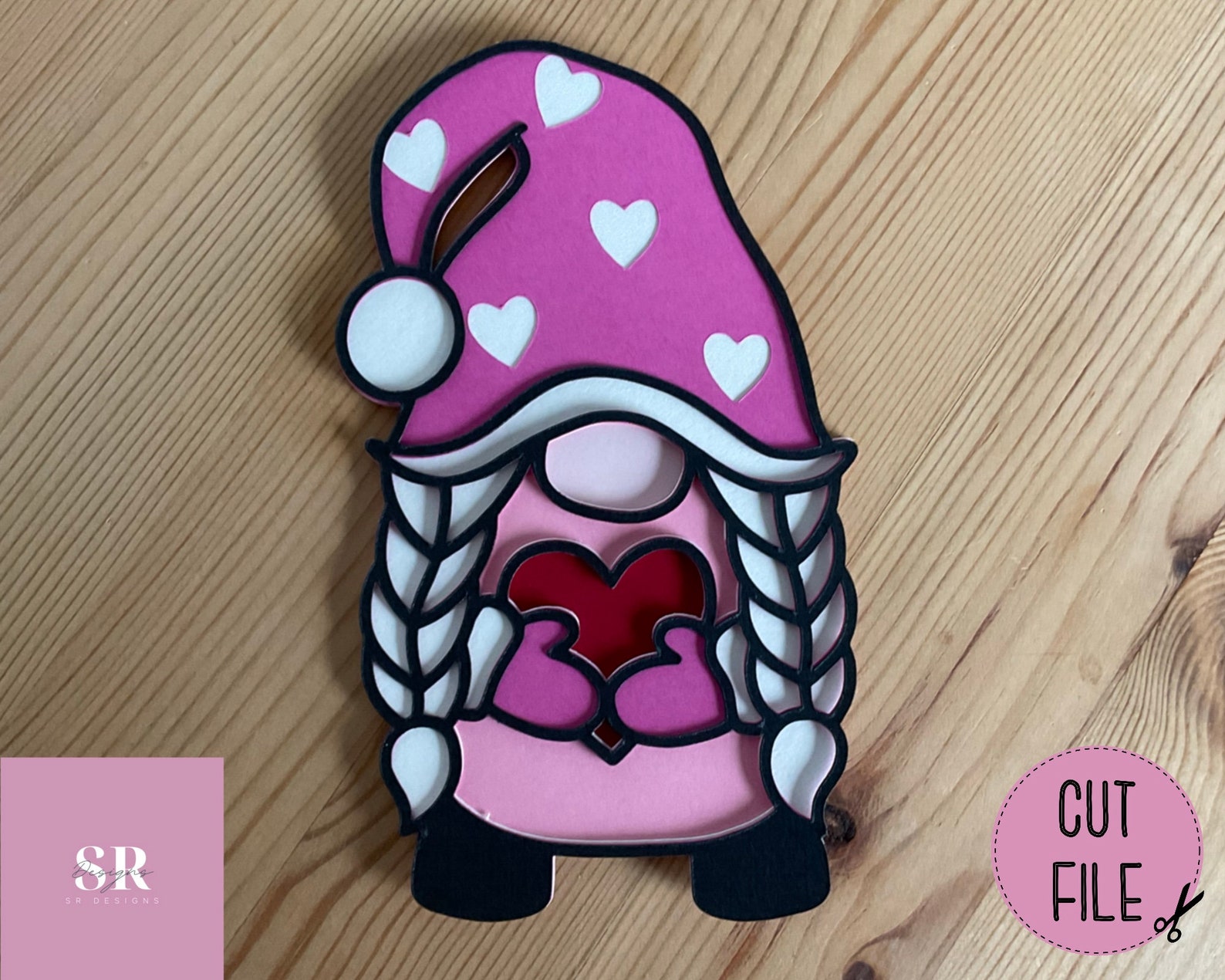 SVG: Layered Gnome Cut File. 3D Gonk Svg. Layered Gnome Svg. - Etsy