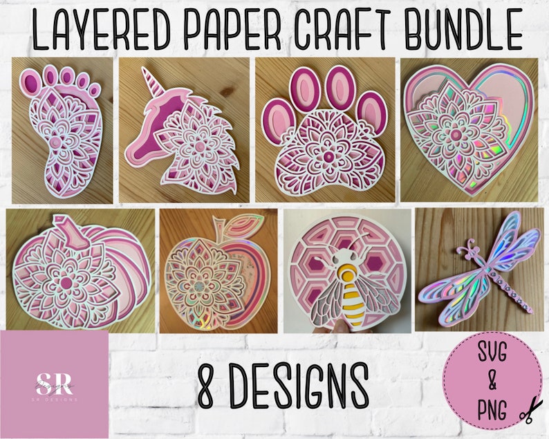 SVG: 3D/ Layered Papercraft Bundle. Layered Mandala Svg. 3d - Etsy