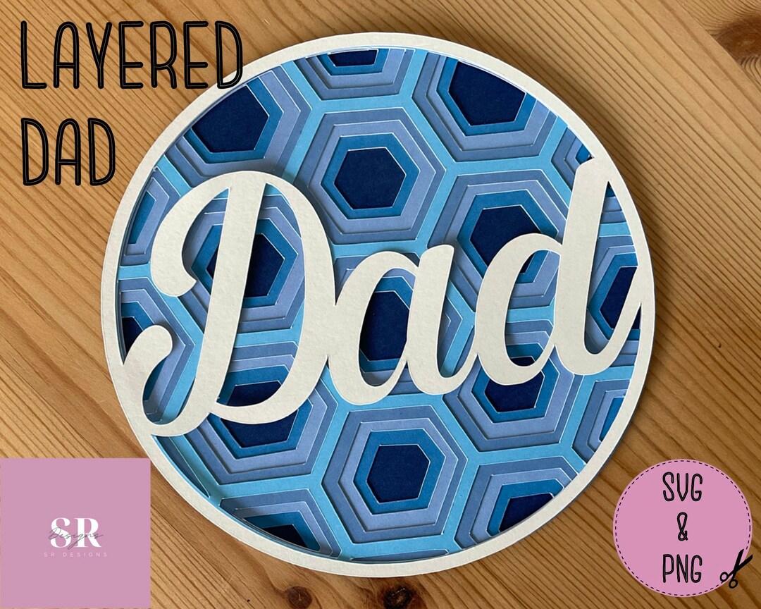SVG: 3D Dad Svg. Digital Download. Paper Cutting. Card Making. Father’s ...
