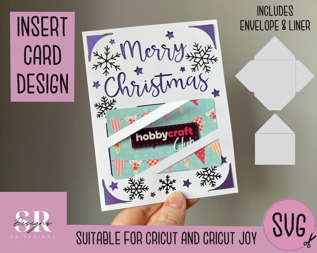 SVG: Christmas Gift Card. Cricut Joy Friendly. Cut and Draw Card. Money ...