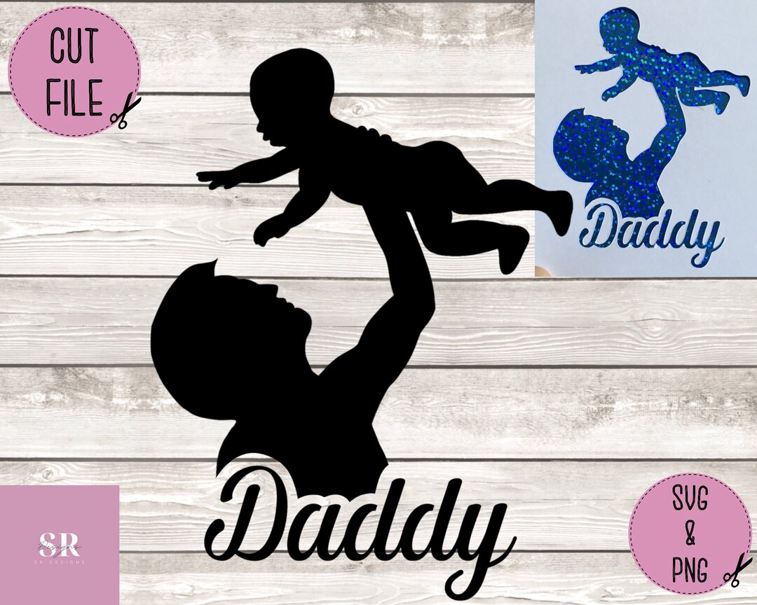SVG: Dad Sillouhette. Daddy Svg. Fathers Day Card Svg. Fathers Day Svg ...