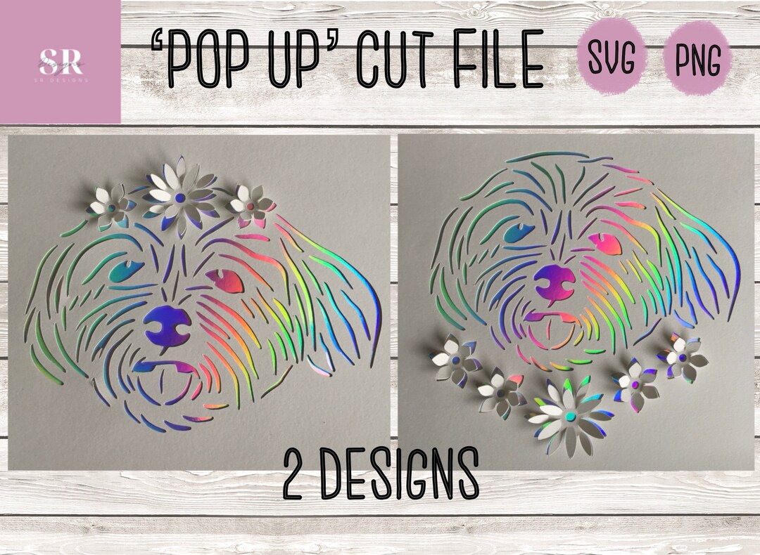 SVG: 3D Floral Lhasa Apso. 3d Larzarapso. Pop up Dog Svg. Dog Cut File ...
