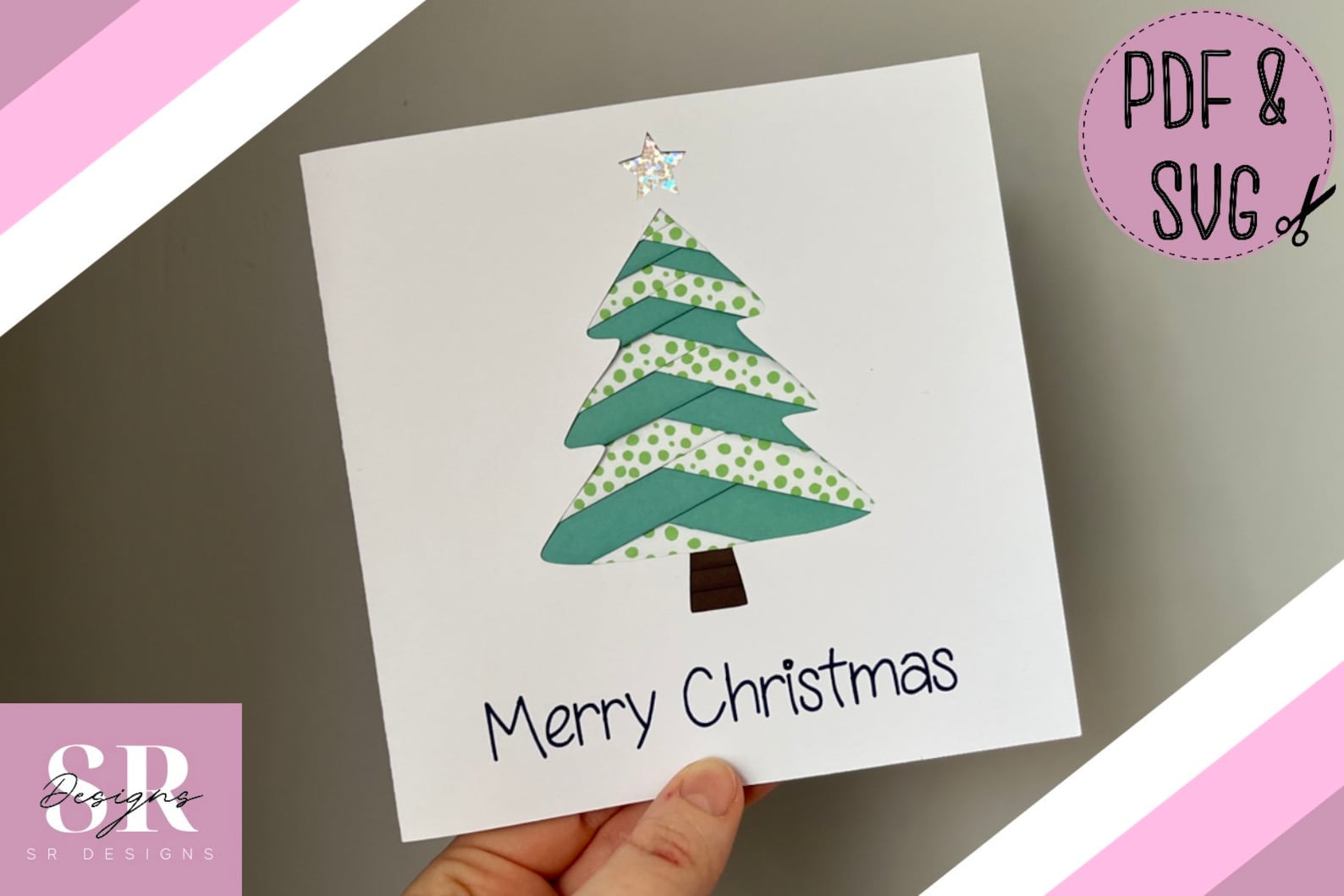 Christmas Tree Iris Folding Pattern Template Bundle PDF & SVG ...