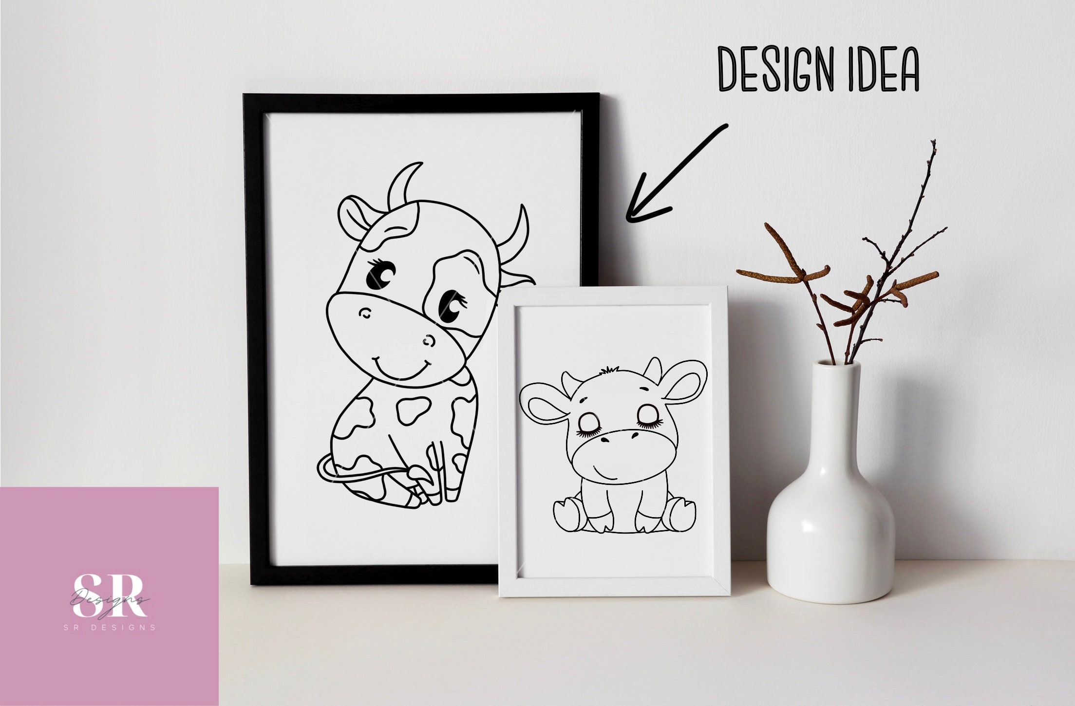 Cute Cow SVG/PNG Bundle. 4 Images. Vinyl Cutting. Personalised - Etsy