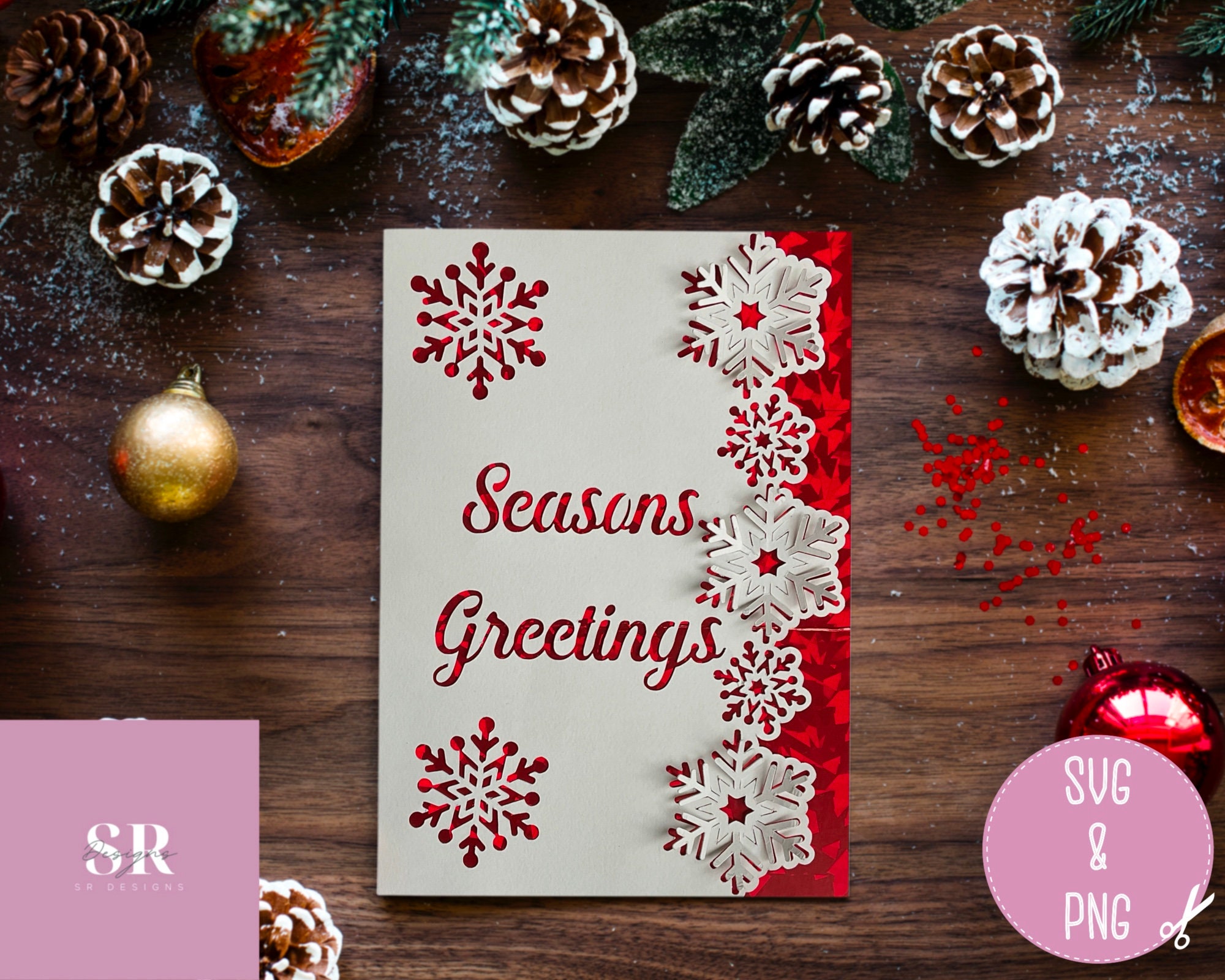 SVG: pop Up/ 3D Seasons Greetings Card. Xmas Card Svg. Pop | Etsy