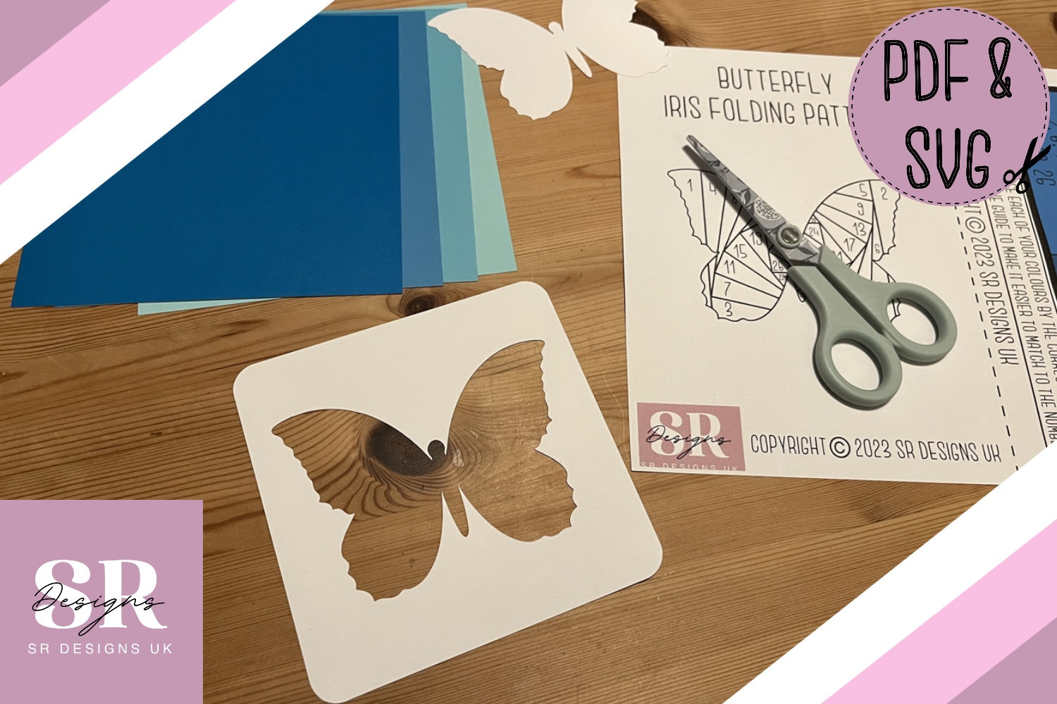 Butterfly Iris Folding Pattern Template PDF & SVG. Iris - Etsy Australia