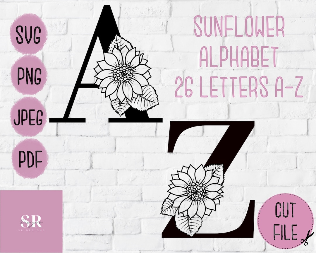 Floral Alphabet. Digital Download. Printing and Cutting Files ...