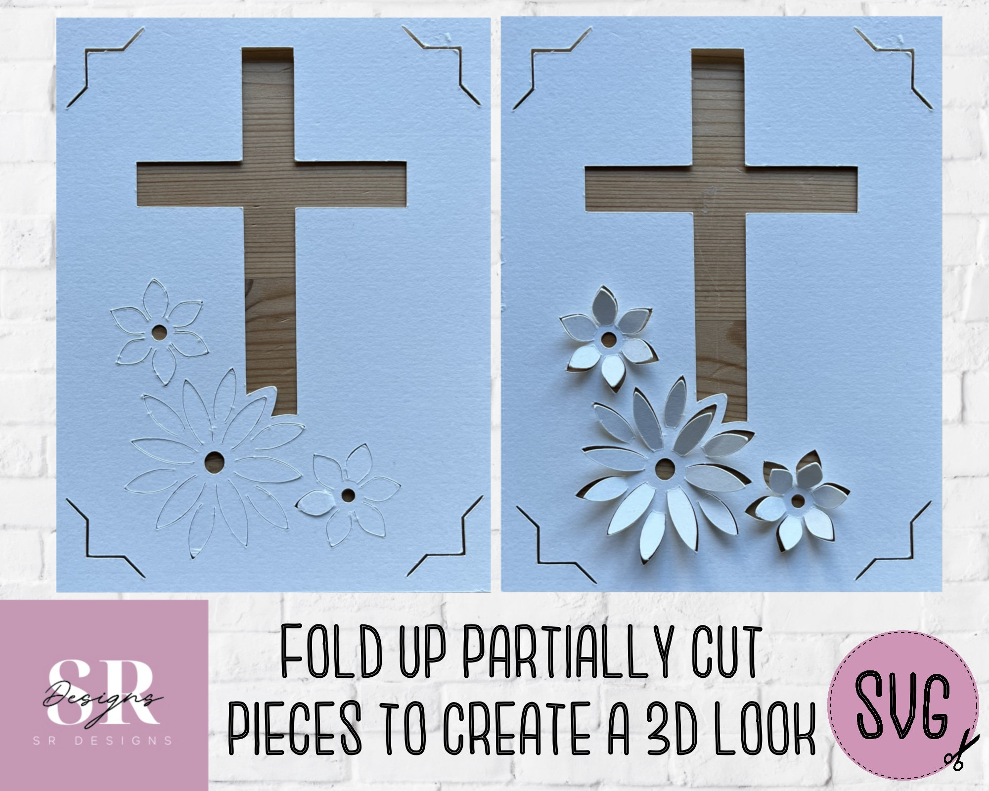 SVG: 3D Cross Insert Card. Cricut Joy Friendly. Draw and Cut Card ...
