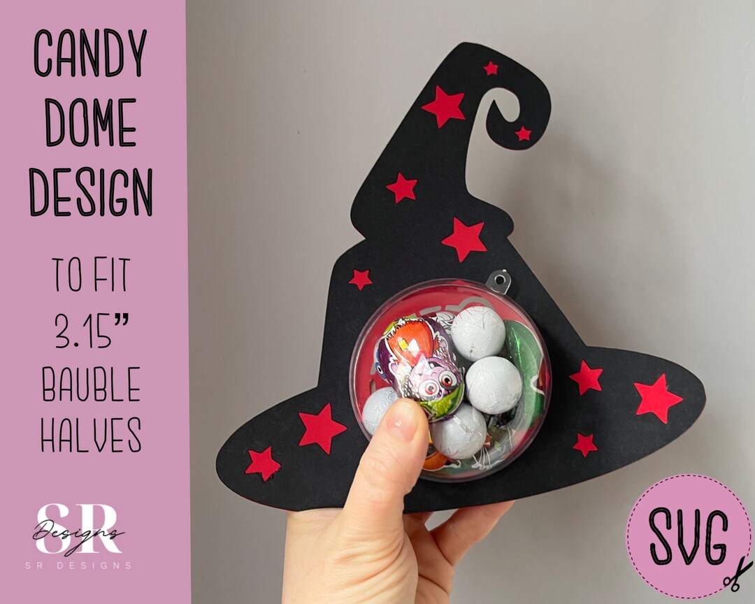 Halloween Candy Dome Svg. Witch Hat Candy Dome Svg. Chocolate Holder ...