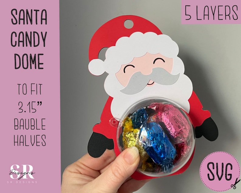Santa Candy Dome Svg. Chocolate Holder Svg. Christmas Candy - Etsy