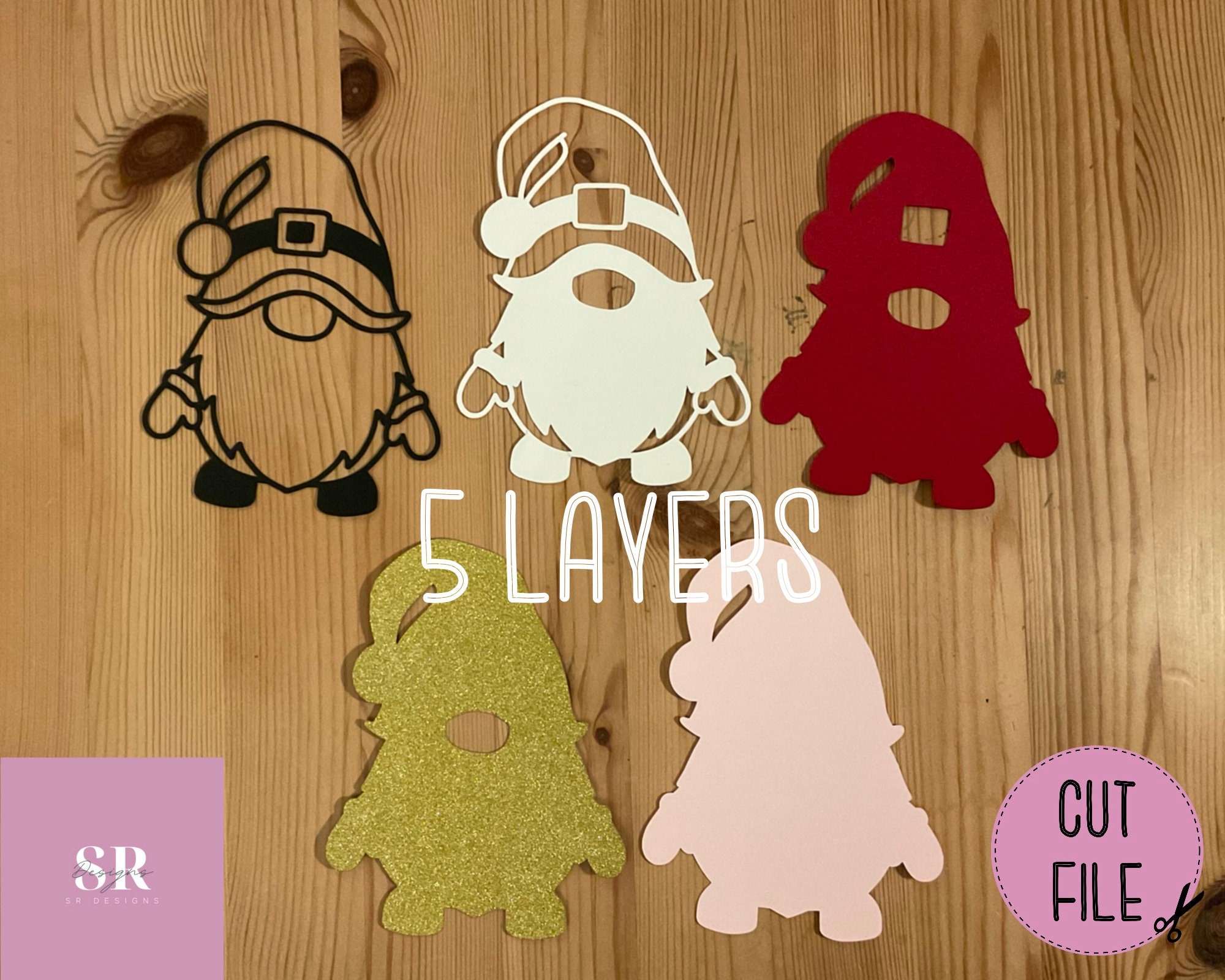 SVG: Layered Gnome Bundle. 3D Gonk Svg. Layered Gnome Family - Etsy UK