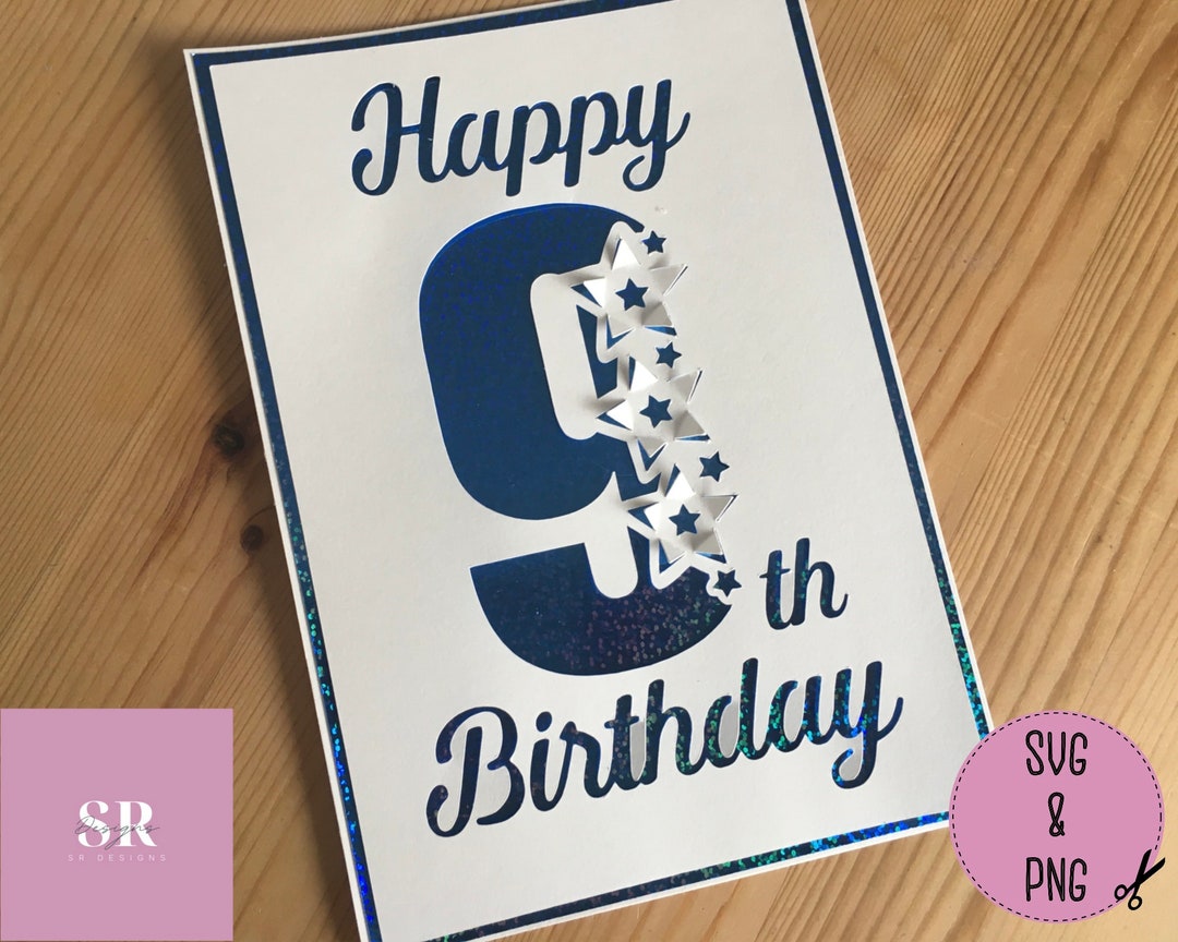 SVG: Pop Up/ 3D 9th Birthday Card. Number Pop Up. Star Pop Up. Pop up ...