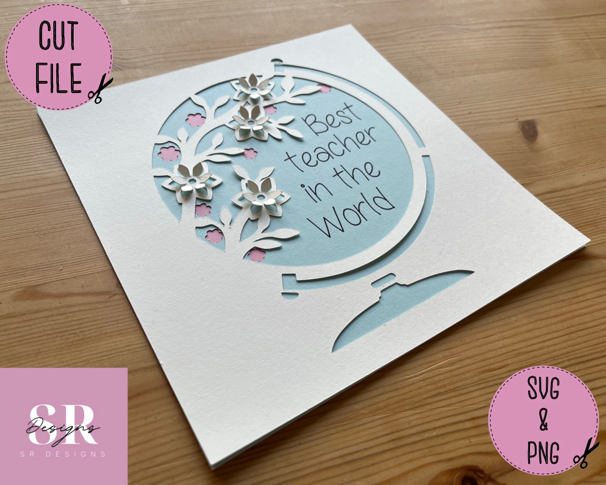 SVG: ‘pop Up’/ 3D Best Teacher. Digital Download. Paper Cutting ...