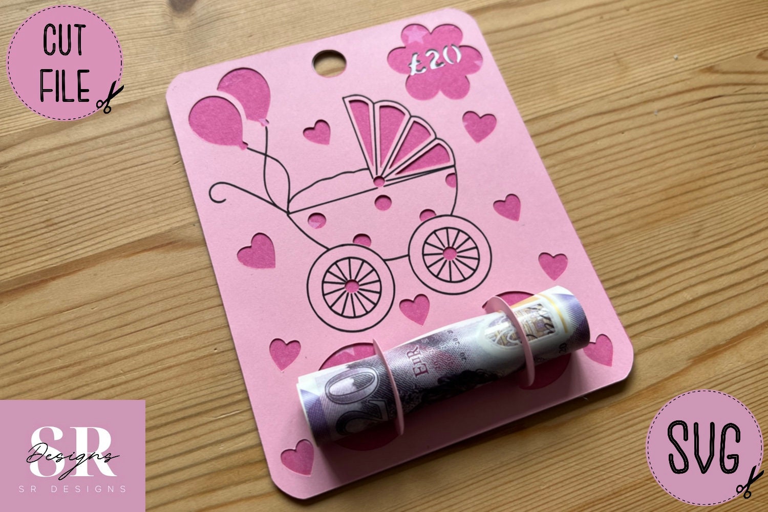 SVG: Baby Shower Money Card. Cricut Joy Friendly. Cut and Draw Card ...