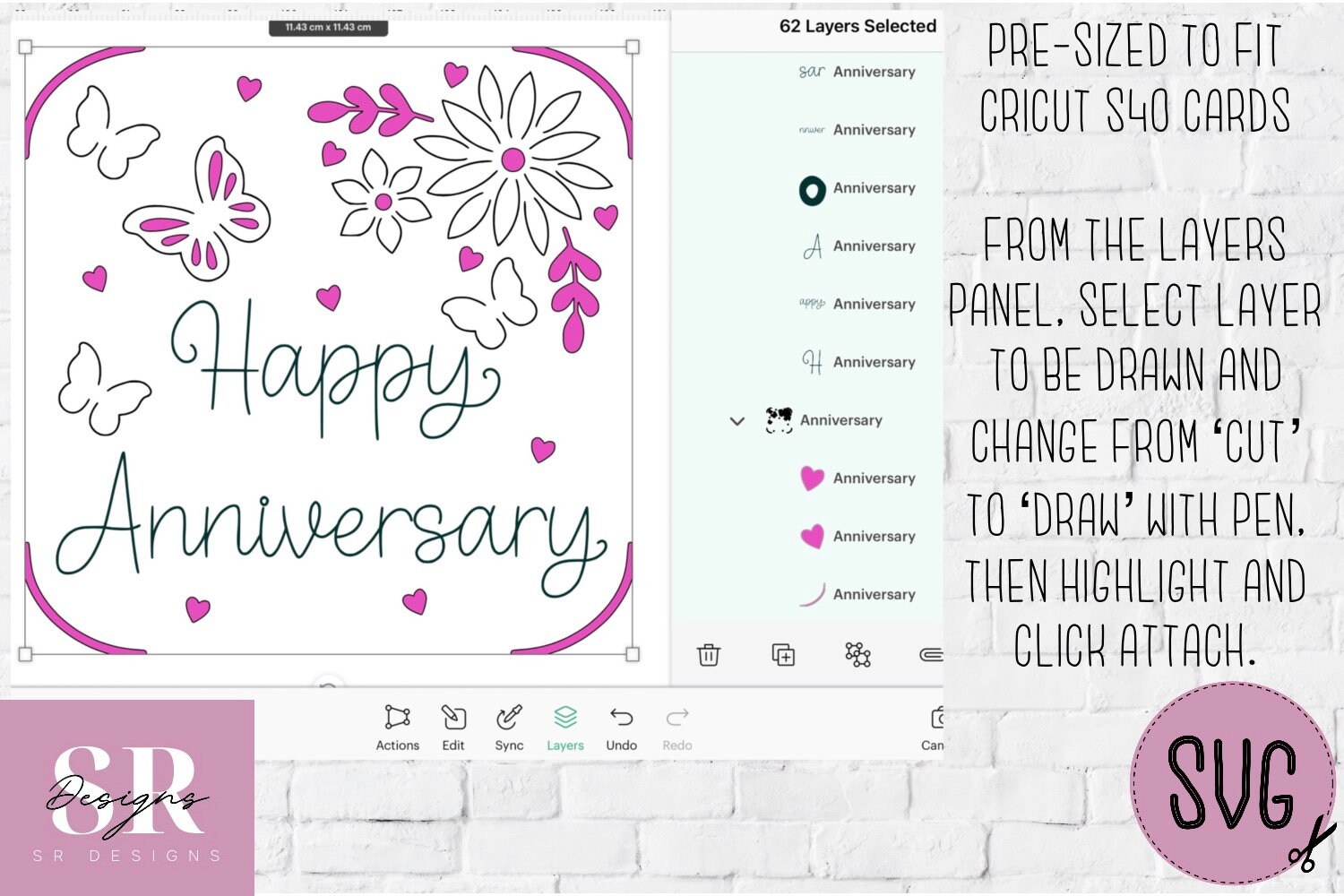 SVG: 3D Anniversary Insert Card. Cricut S40 Insert Card. - Etsy