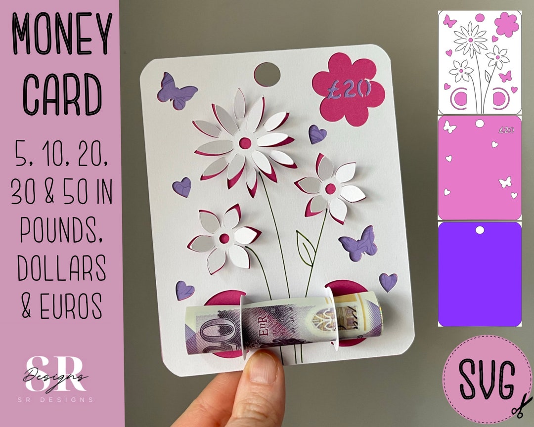 SVG: Birthday Money Card. Cricut Joy Friendly. Cut and Draw Card Design ...