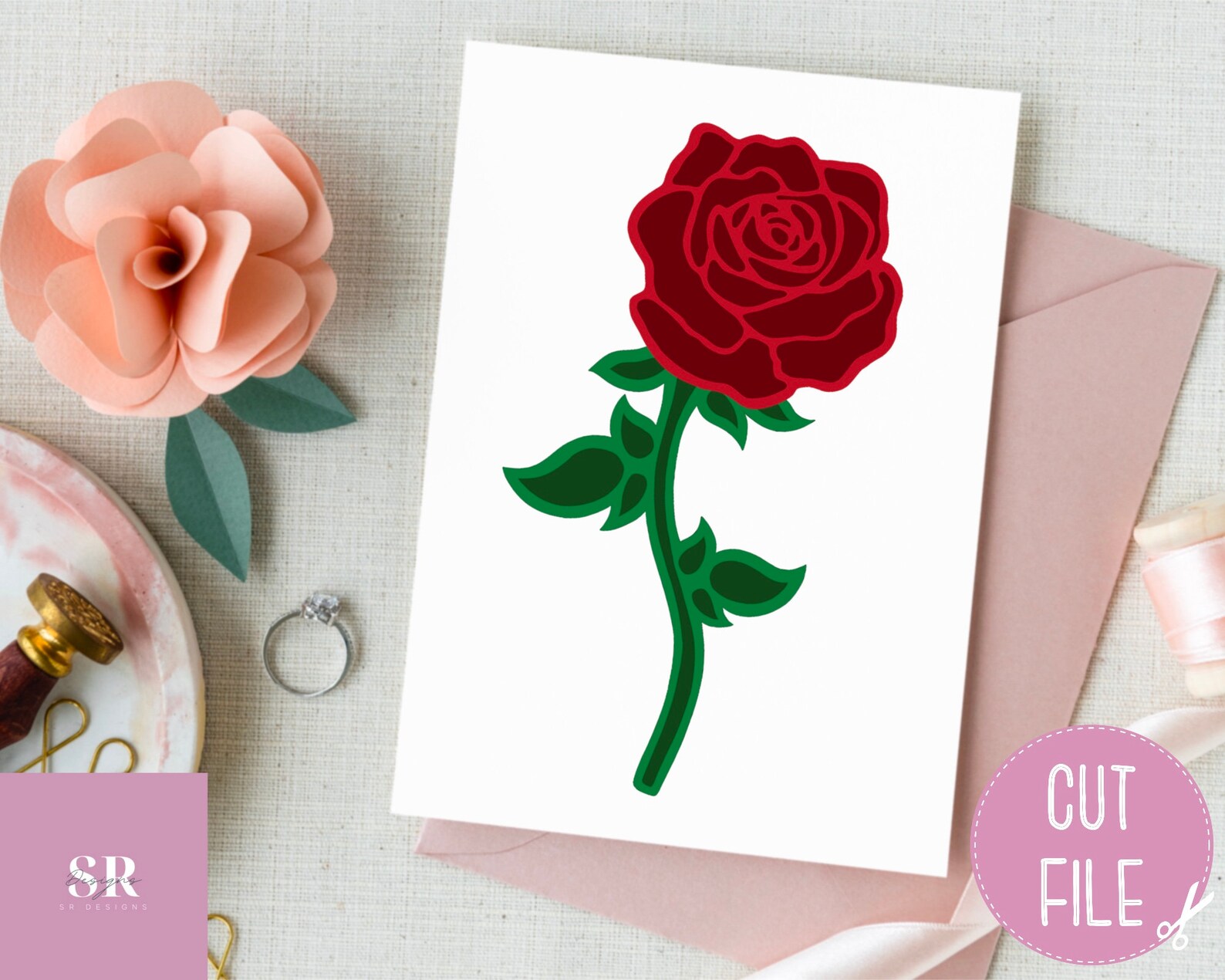SVG: Layered Rose Svg. 4 Layers. Vinyl Cutting. Card Cutting. - Etsy