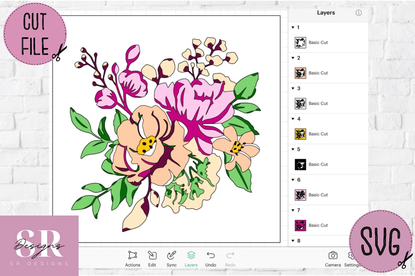 SVG: Layered English Rose Shadow Box. Digital Download. Paper - Etsy