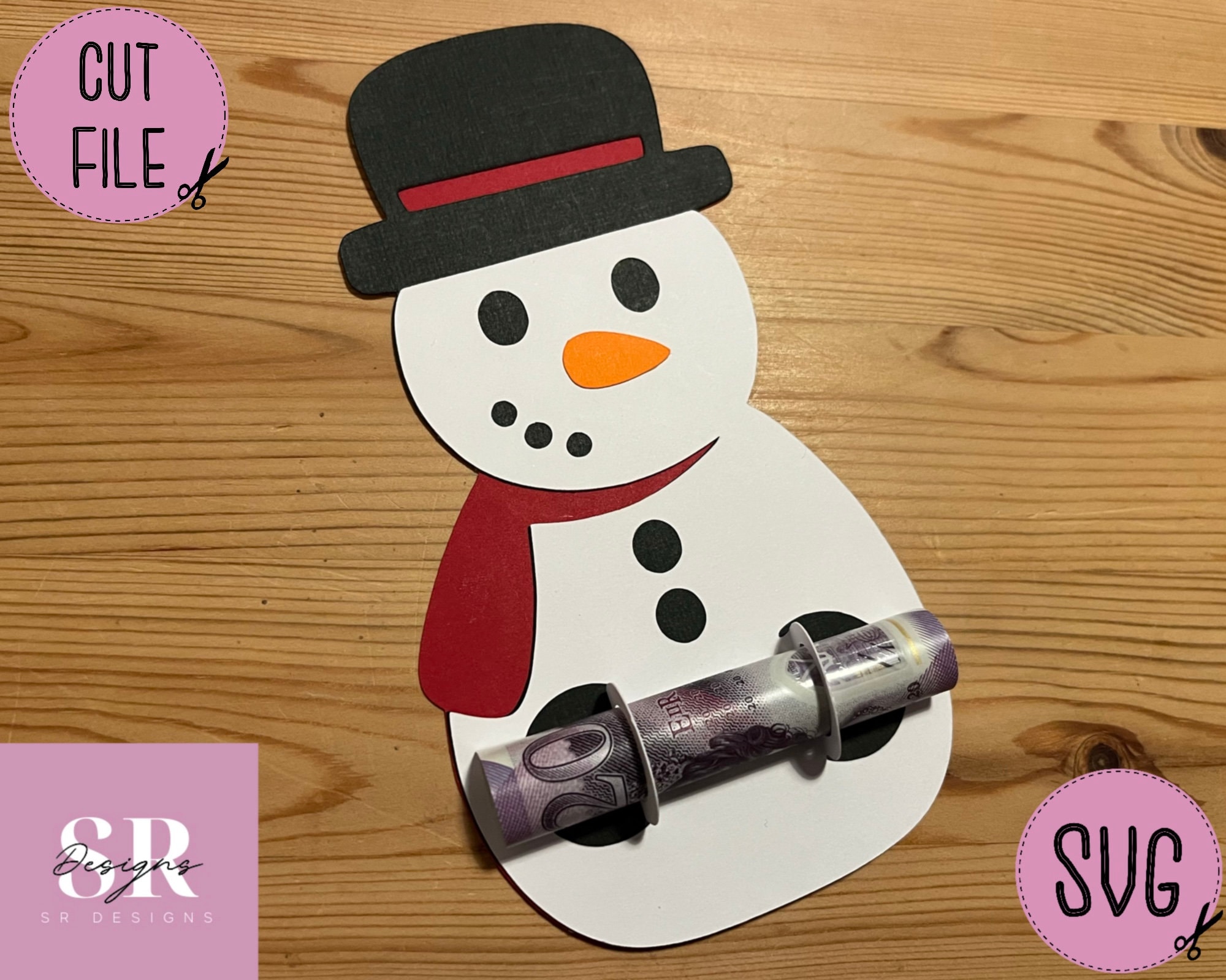 SVG: Snowman Money Card. Christmas Money Holder. Cricut Joy - Etsy