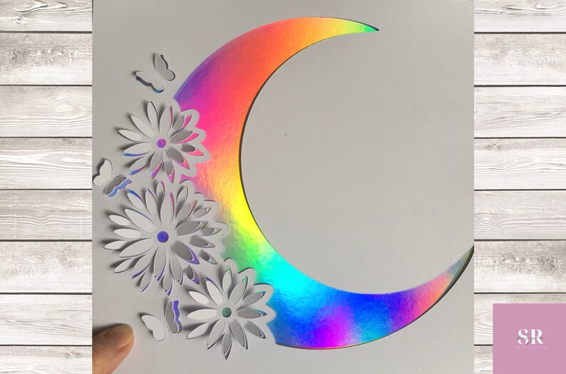 SVG: 3D Floral Moon. Digital Download. Paper Cutting. Floral Moon Svg ...