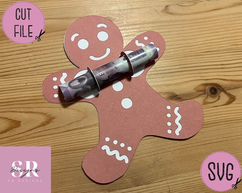 SVG: Gingerbread Man Money Card. Christmas Money Holder. - Etsy