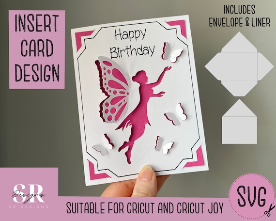 SVG: Birthday Fairy Insert Card. Cricut Joy Friendly. Draw and - Etsy