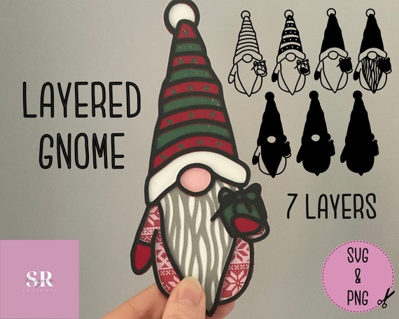 SVG: Layered Gnome Cut File. 3D Gonk Svg. Layered Gnome Svg. | Etsy
